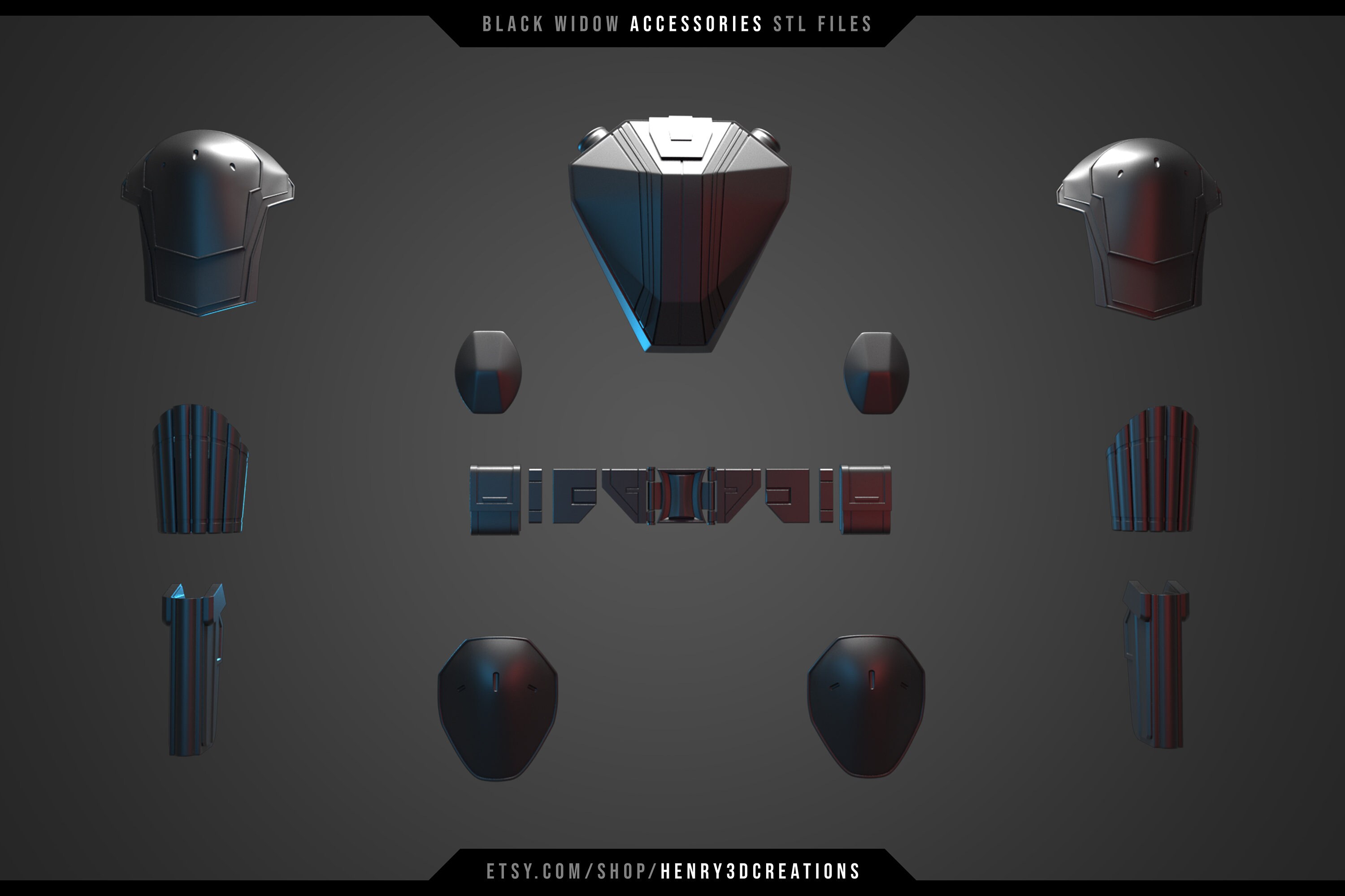 3D Printable STL Black Widow Black Suit Accessories. Inspired by 2021 ...