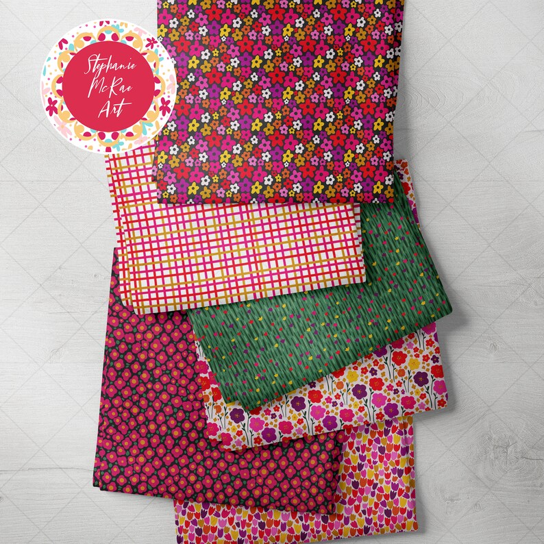 Bright Floral Digital Paper Pack Floral Digital Paper - Etsy