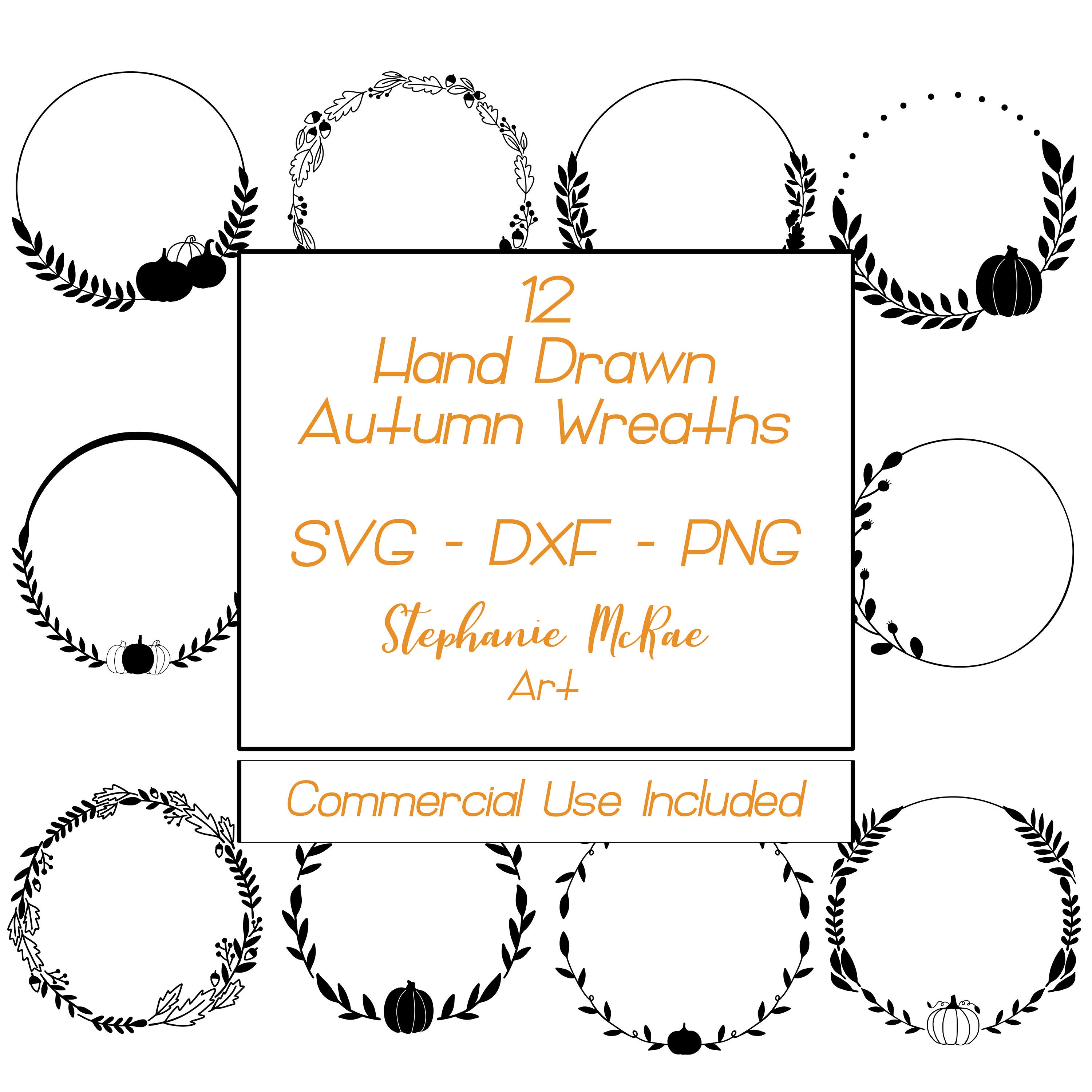 Autumn Wreath Svg Bundle L Pumpkin Wreath Svg L Circle Svg - Etsy