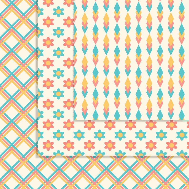 Boho Floral Digital Paper Pack, Spring Patterns (digital Download) - Etsy