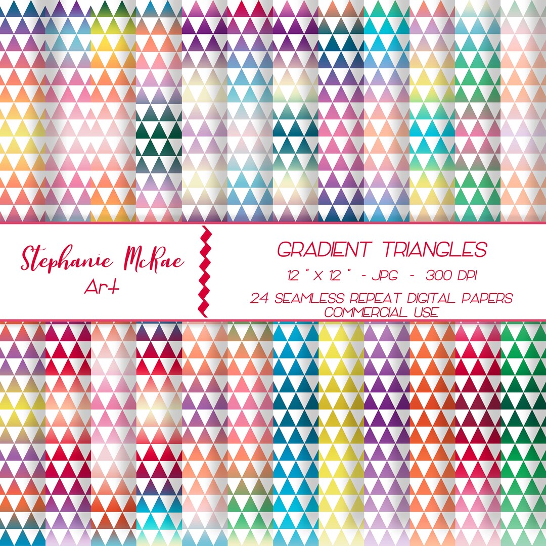 Gradient Triangle Pattern Digital Paper, Commercial Use, Digital ...