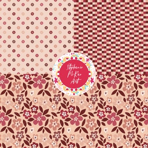 Boho Florals Digital Paper Pack, Digital Download, Digital Scrapbooking ...