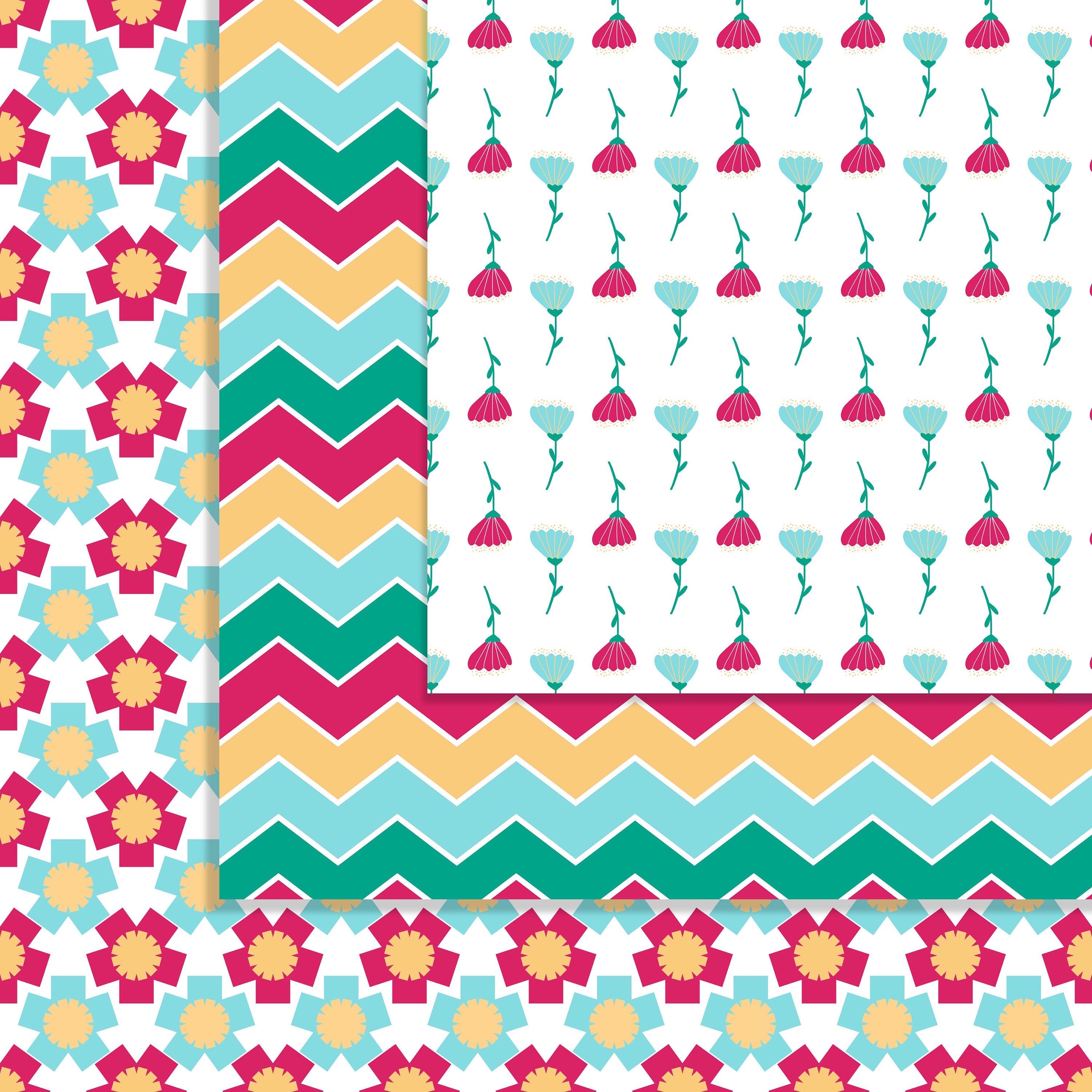 Happy Spring Floral Digital Paper Pack Spring Digital Paper - Etsy