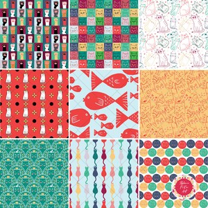 Cat Doodle Digital Paper Pack, Cat Patterns, Doodle Paper Pack, Digital ...