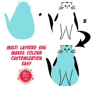 Chonky Cat SVG Bundle - Fat Cat SVG Bundle - Cute Black Cat SVG ...