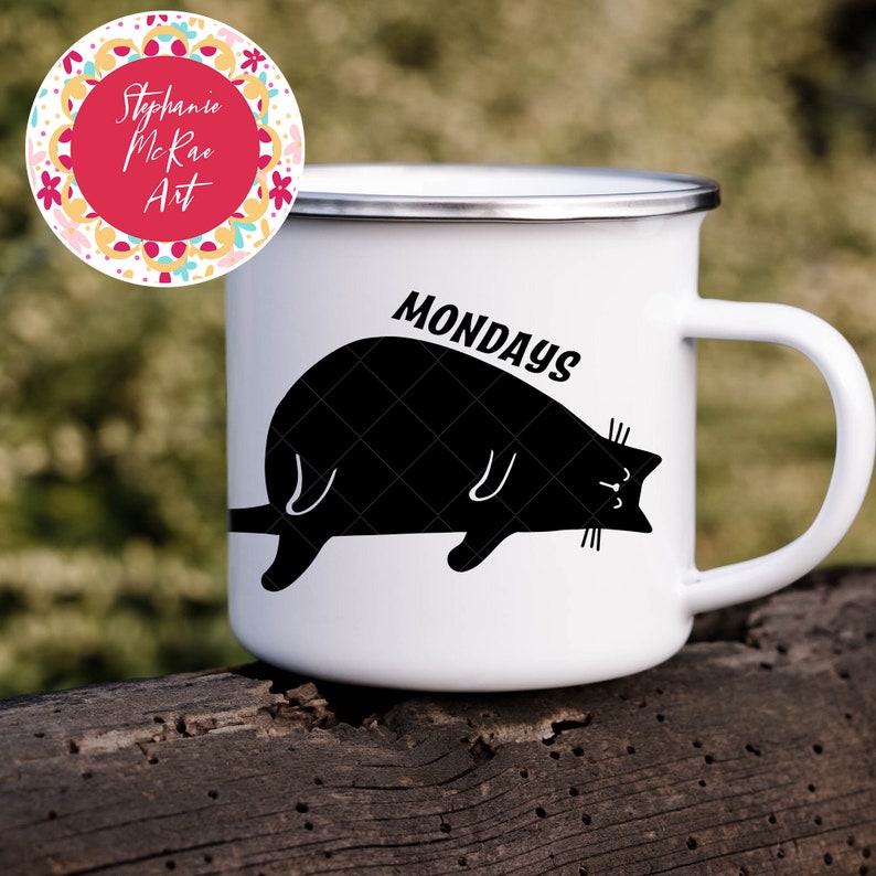 Chonky Cat SVG Bundle - Fat Cat SVG Bundle - Cute Black Cat SVG ...