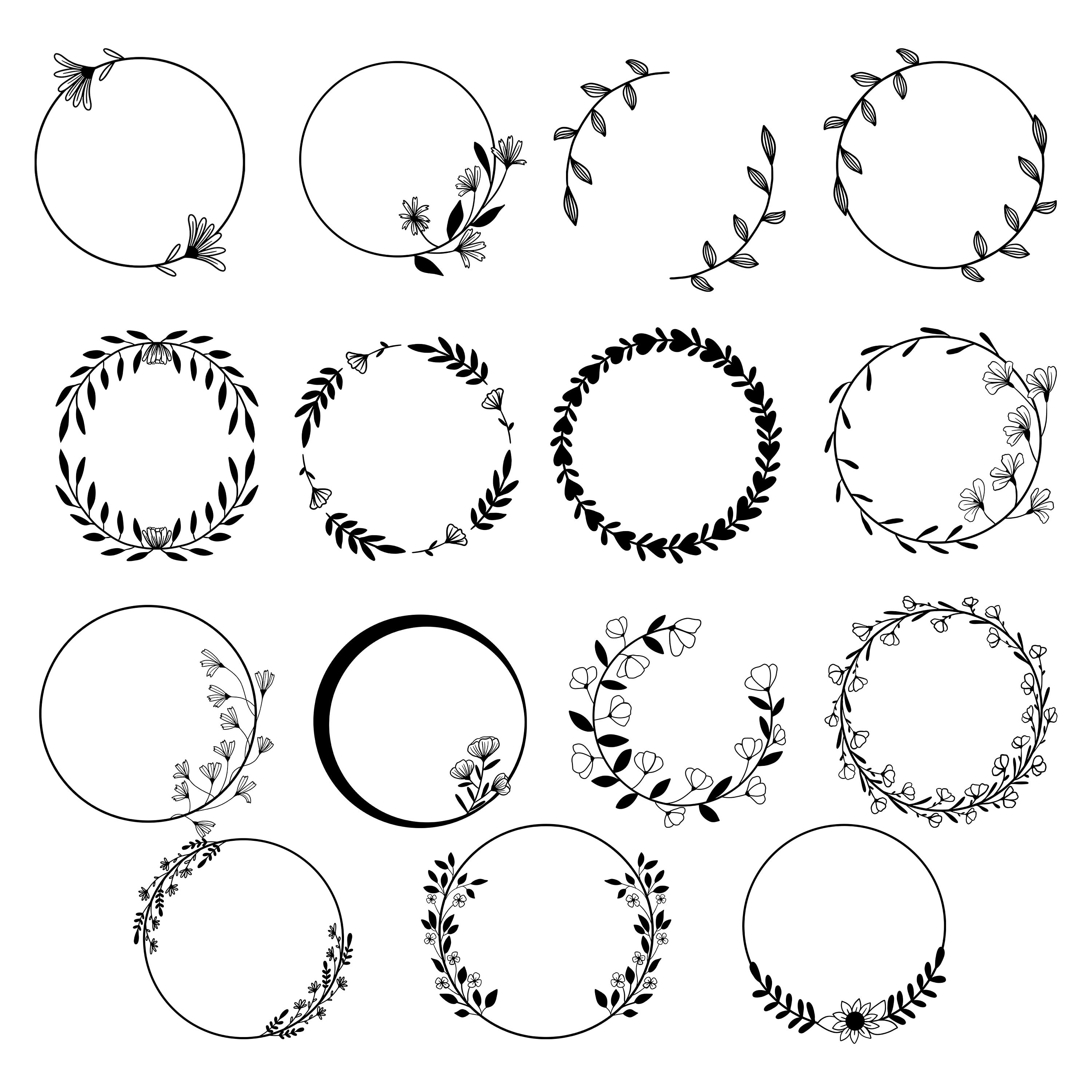 Couronne svg bundle l Floral Wreath svg l Circle svg bundle l couronne ...