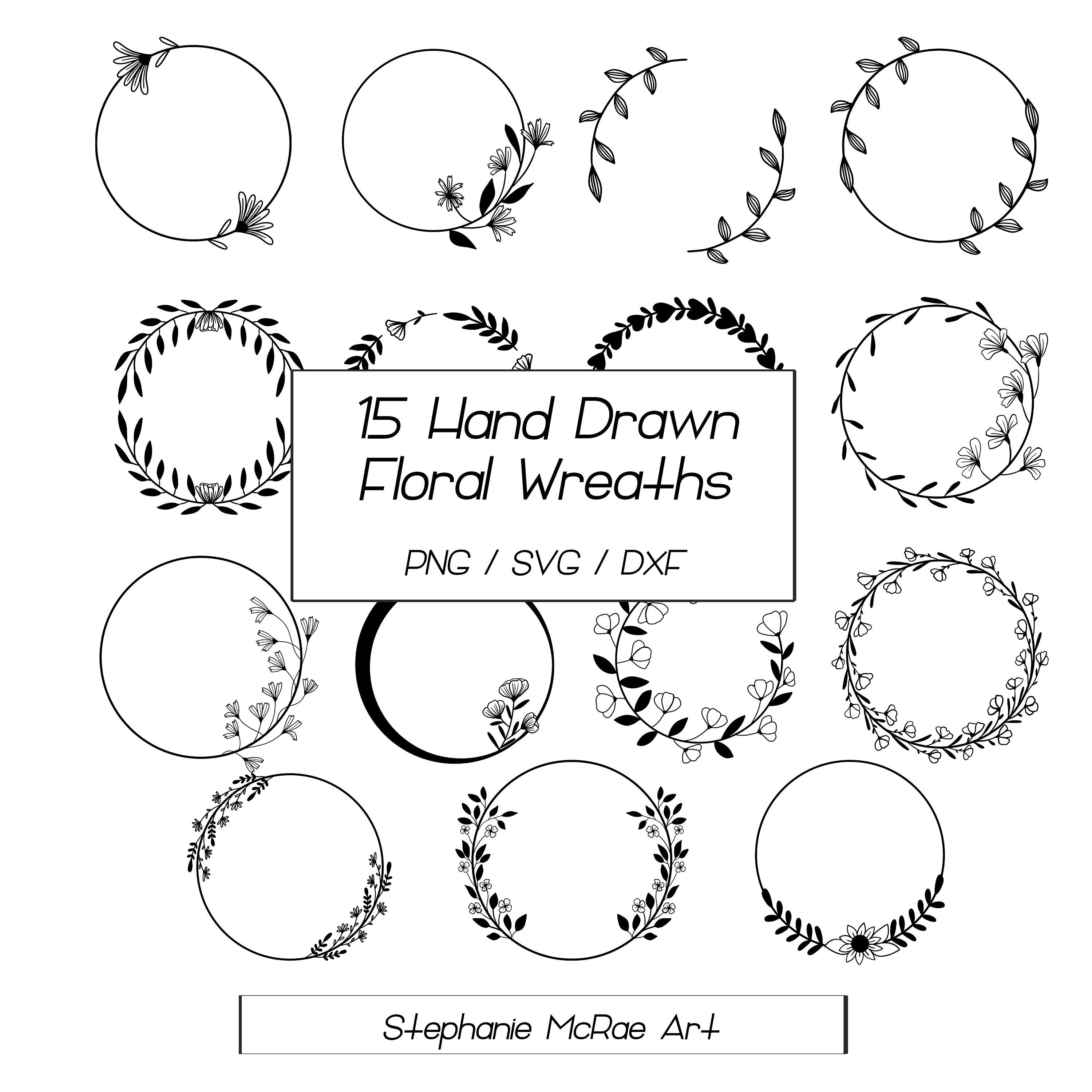 Couronne svg bundle l Floral Wreath svg l Circle svg bundle l couronne ...
