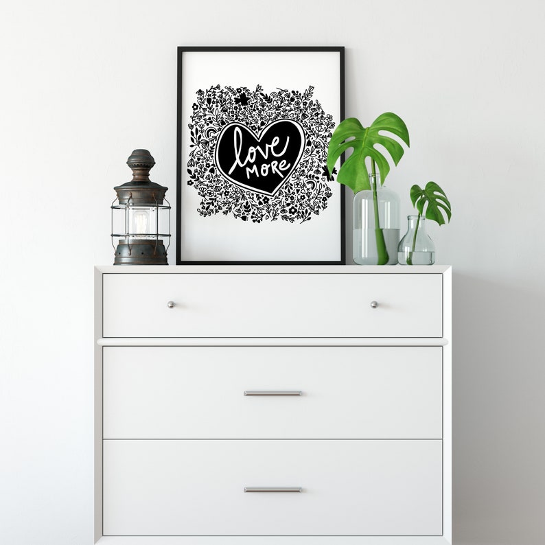 Love Floral Printable Doodle Printable Digital Download | Etsy