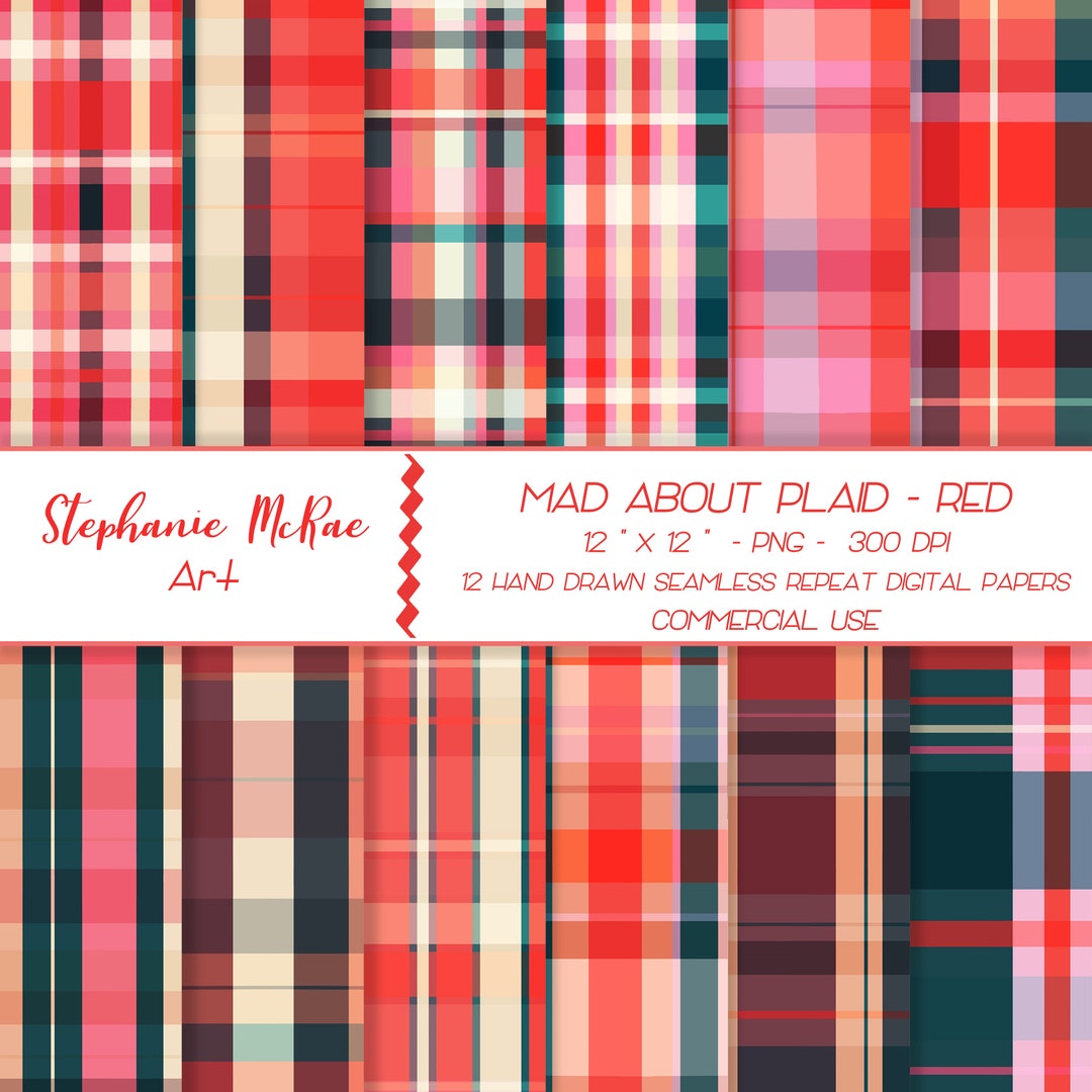 Plaid Digital Paper Pack, Digital Download, Digital Scrapbooking ...