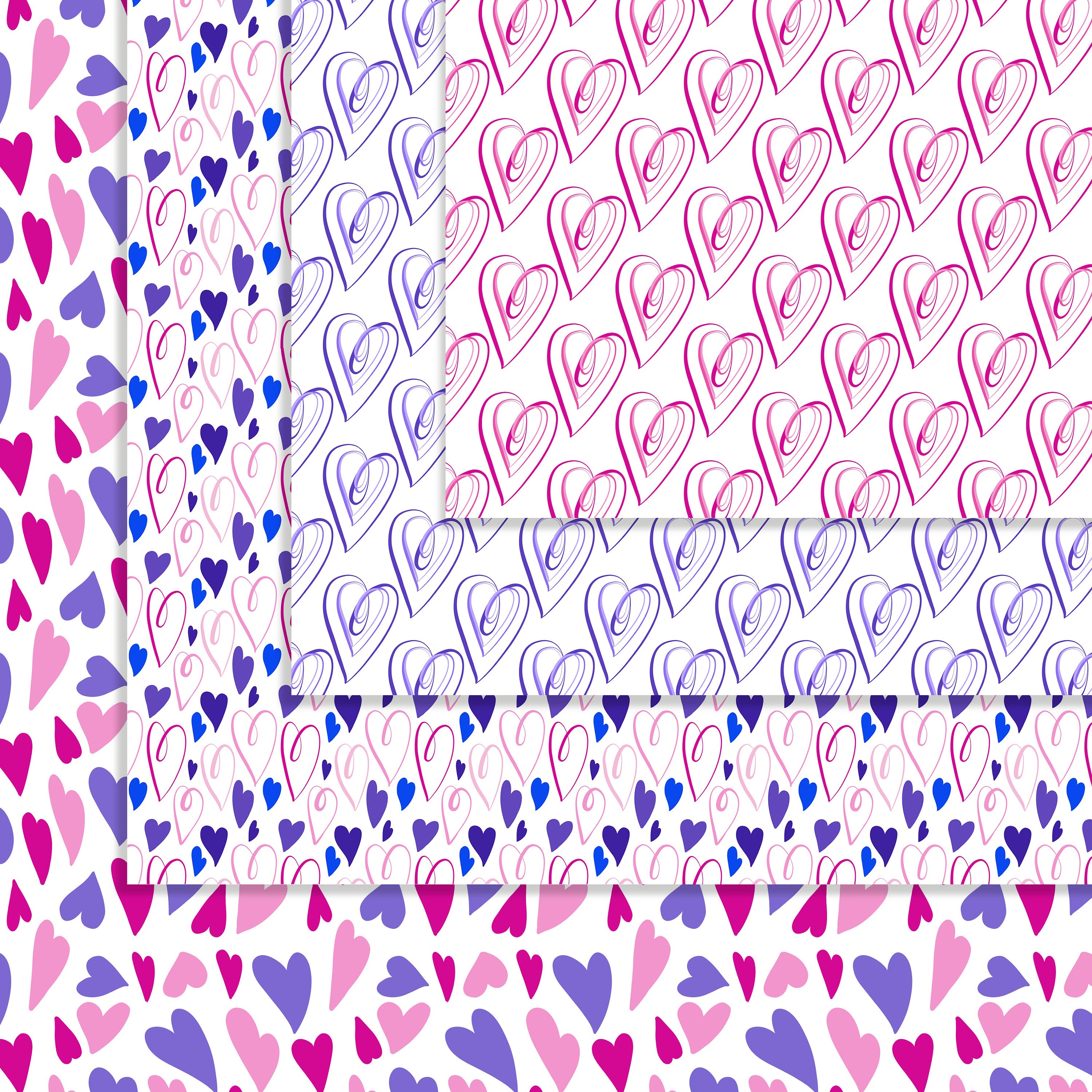 Lotsa Valentine Hearts Digital Paper Commercial Use Digital | Etsy