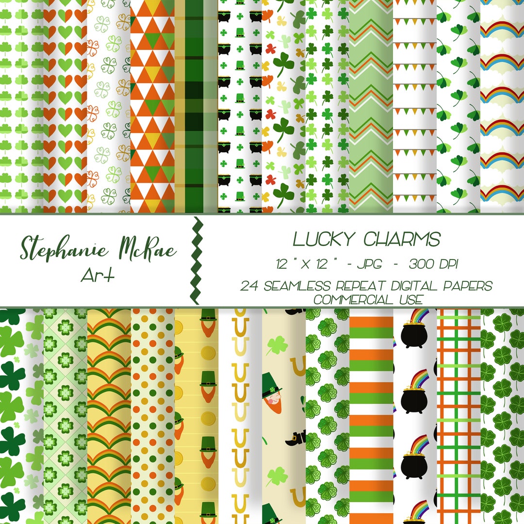 St. Patrick's Day Digital Paper, Commercial Use, Holiday Download ...
