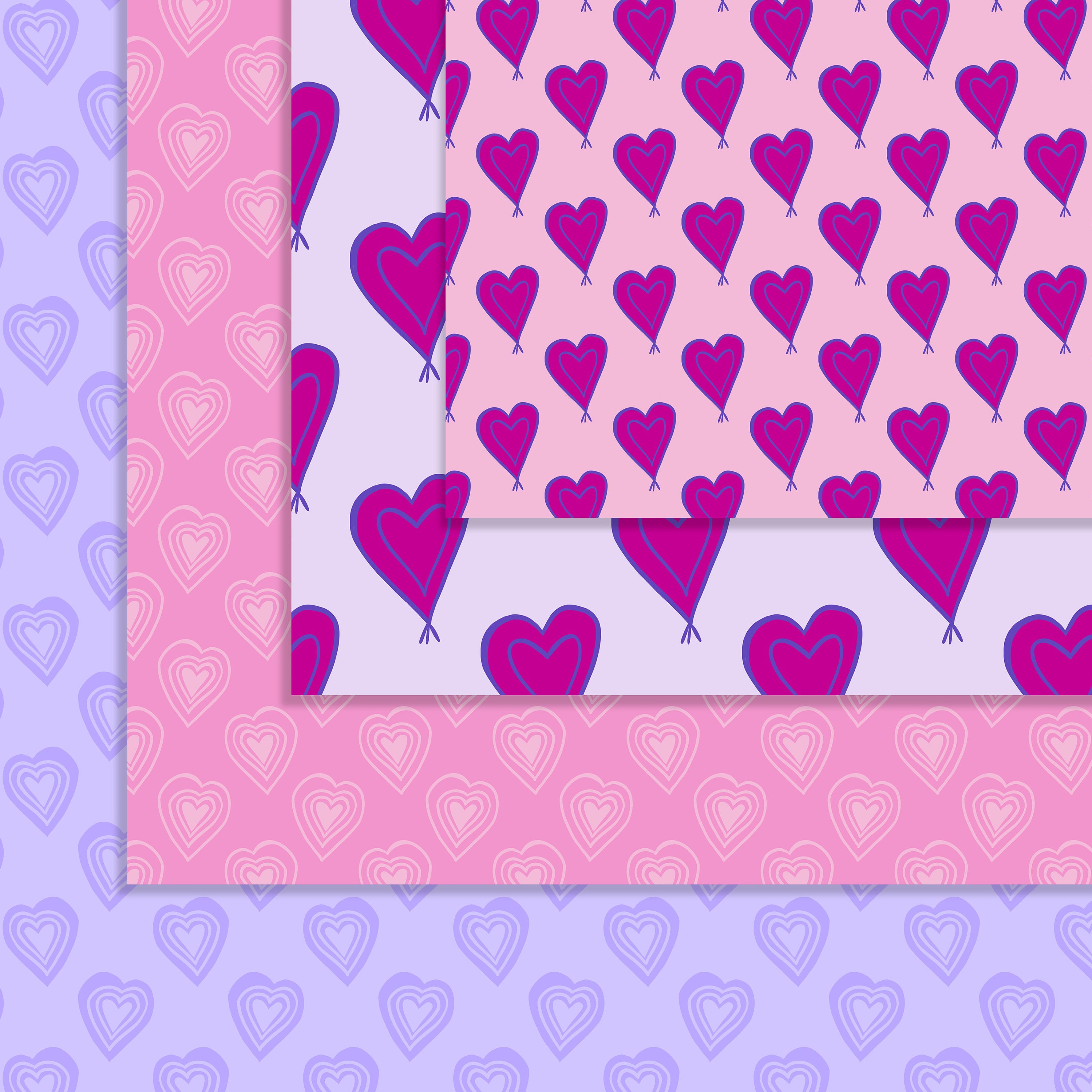 Lotsa Valentine Hearts Digital Paper Commercial Use Digital | Etsy