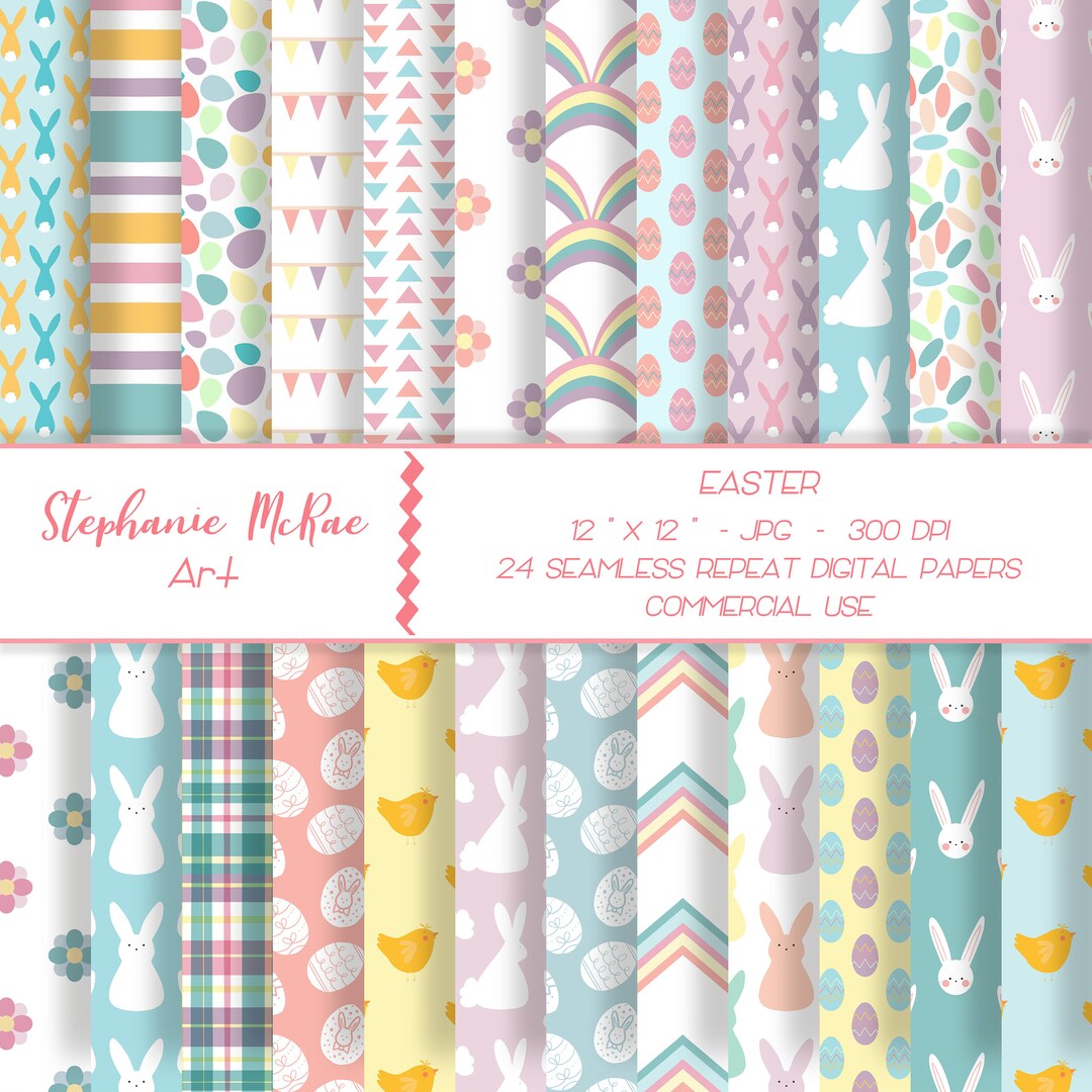 Easter Seamless Digital Paper Pack, Spring Patterns (digital Download ...