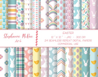Easter Patterns Paper Pack Digital Paper Easter Background - Etsy