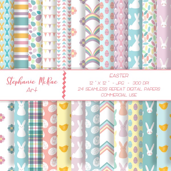 Easter Digital Paper - Etsy