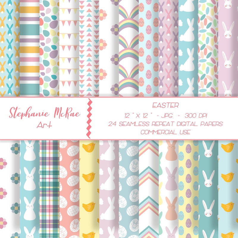 Easter Digital Paper - Etsy