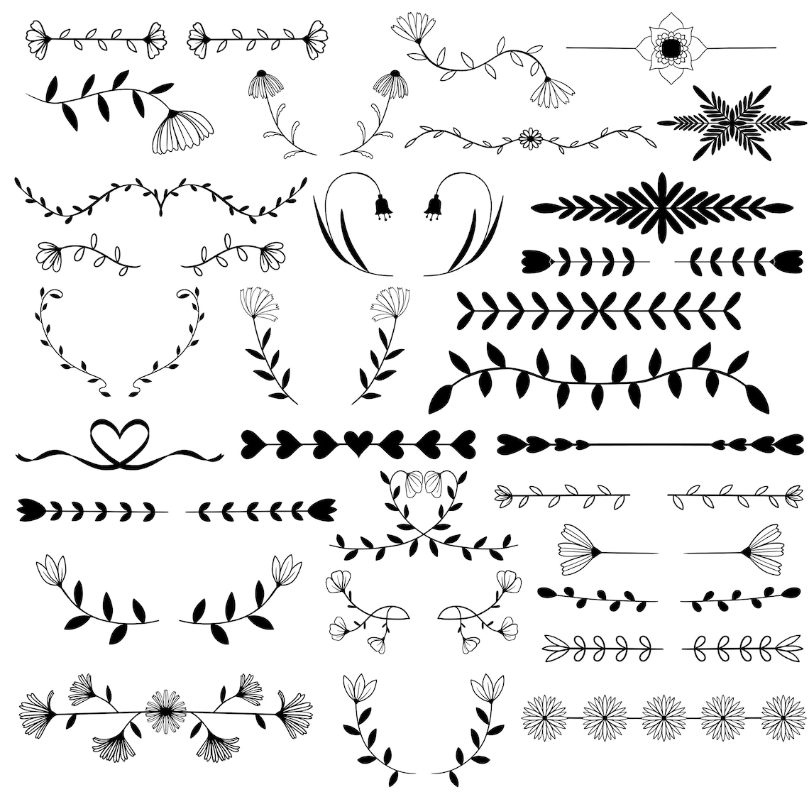 Floral Divider SVG Bundle L SVG Files for Cricut L Commercial - Etsy Canada