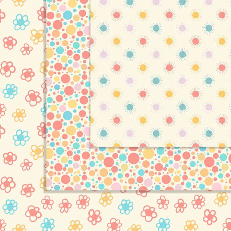 Boho Floral Digital Paper Pack, Spring Patterns (digital Download) - Etsy