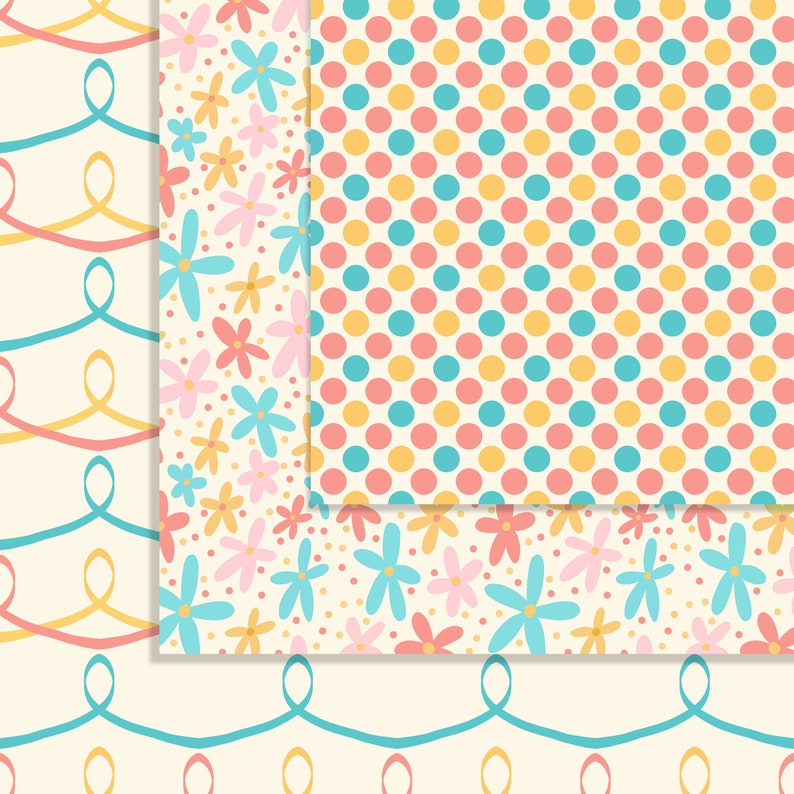 Boho Floral Digital Paper Pack, Spring Patterns (digital Download) - Etsy