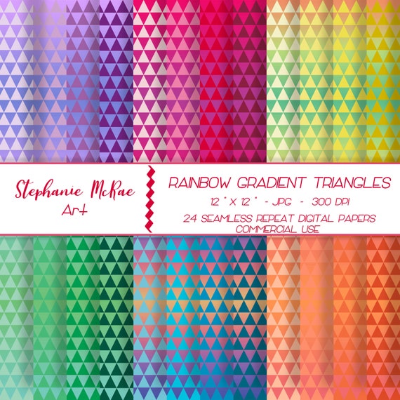 Gradient Triangle Pattern on Solid Coloured Background Digital | Etsy