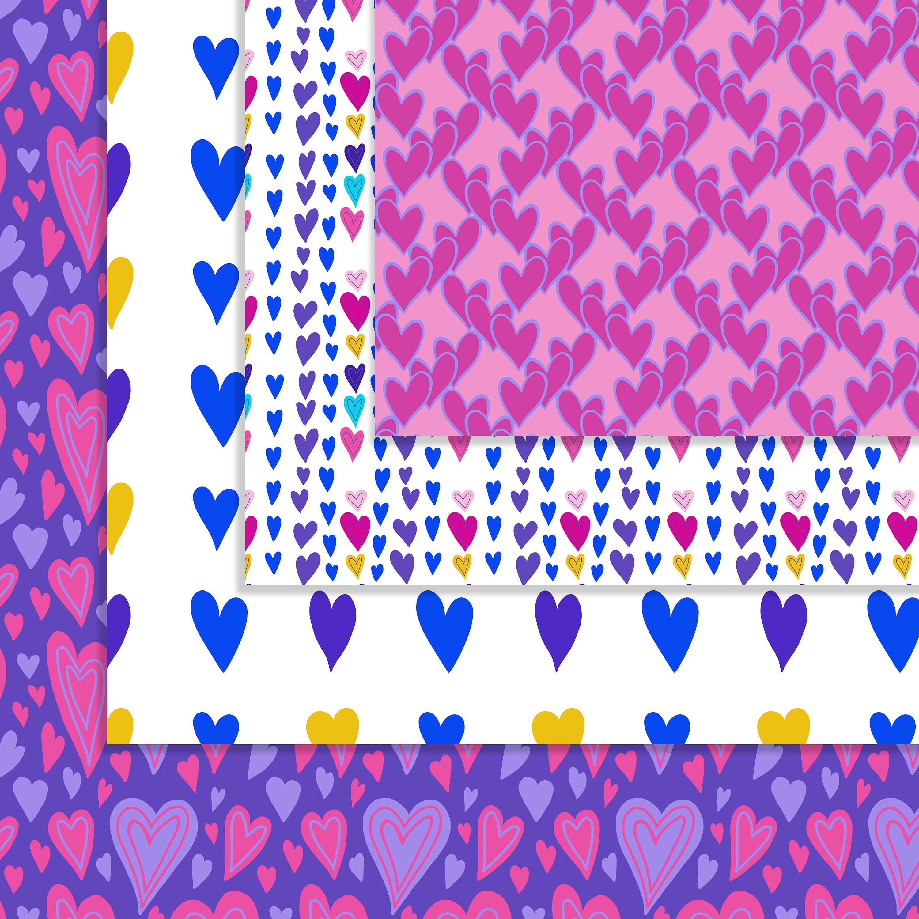 Lotsa Valentine Hearts Digital Paper Commercial Use Digital | Etsy