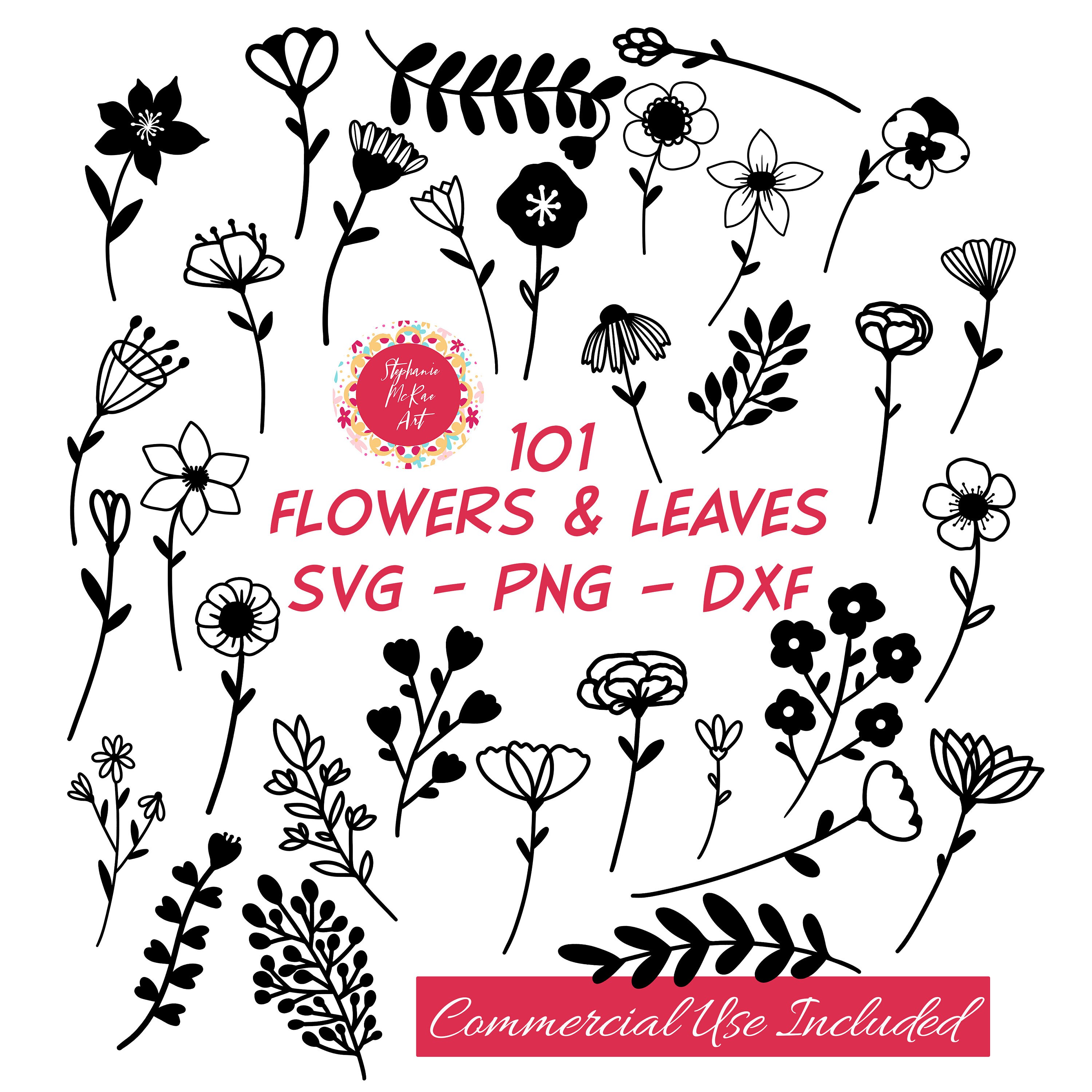 Floral Svg Bundle Flower Svg Botanical Svg Flower Svg - Etsy