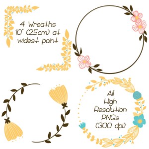 Flower Clip Art, Flower Doodle Clip Art, Commercial Use, Boho Flowers ...