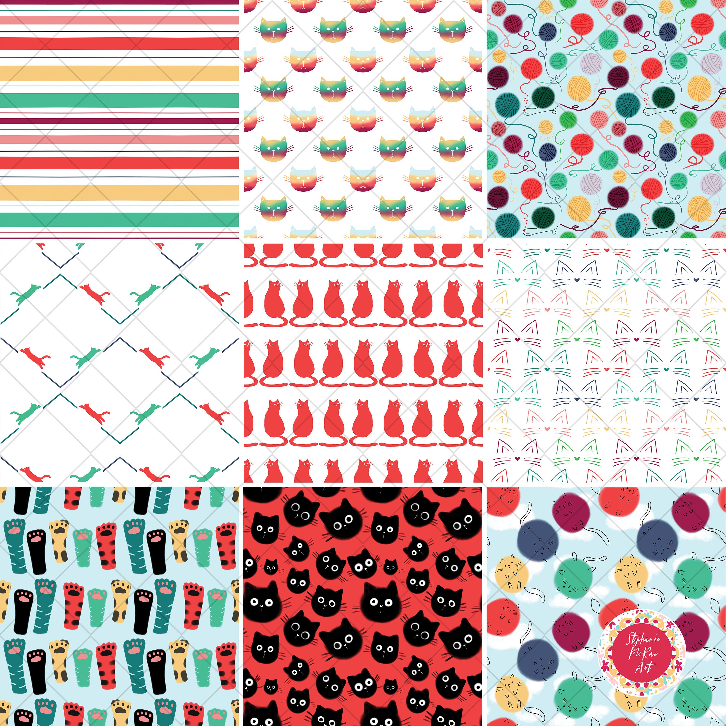 Cat Doodle Digital Paper Pack Cat Patterns Doodle Paper - Etsy Canada