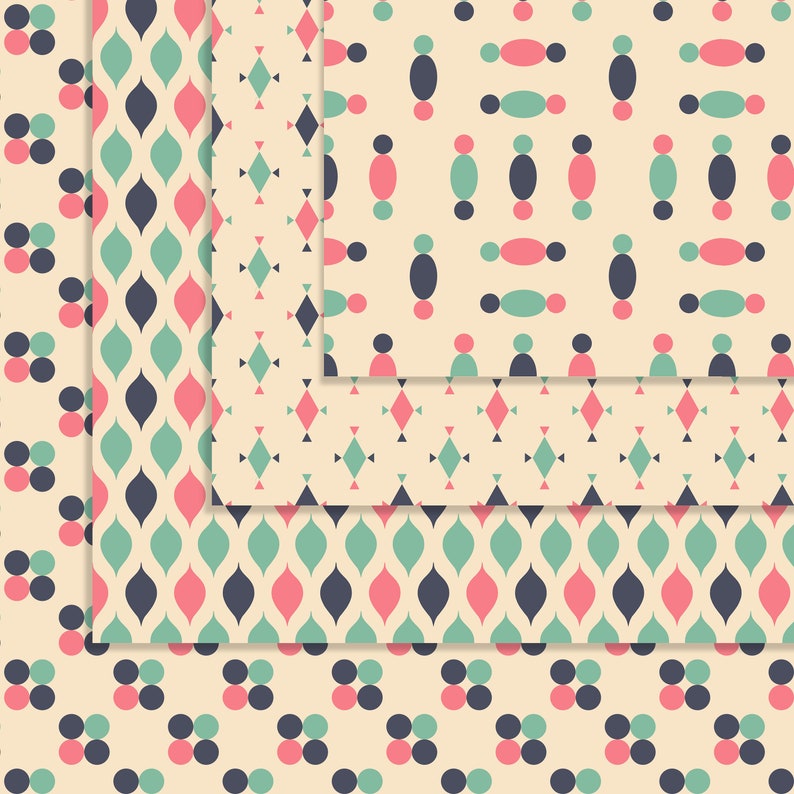 Geometric Digital Paper, Boho Seamless Patterns (digital Download) - Etsy