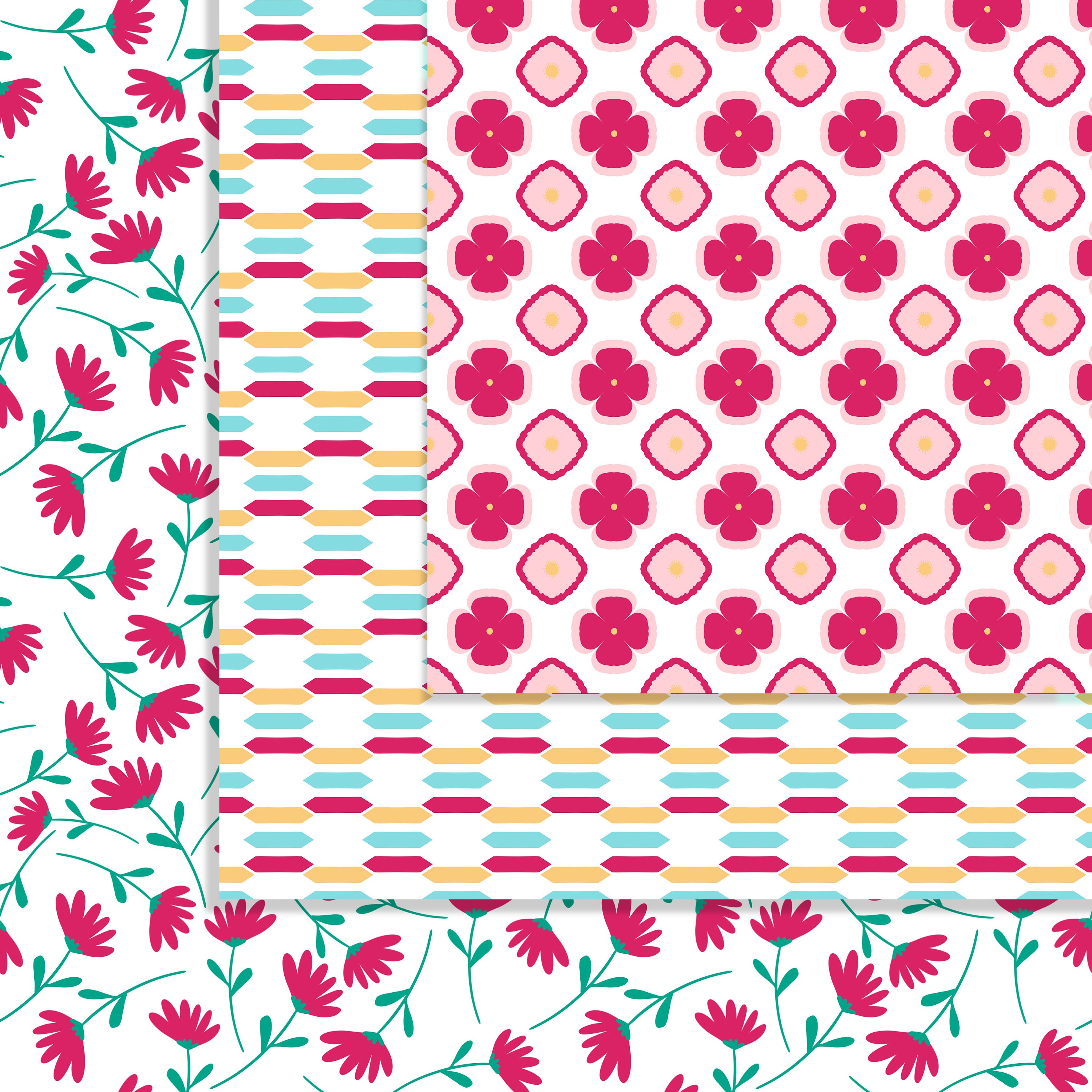 Happy Spring Floral Digital Paper Pack Spring Digital Paper - Etsy