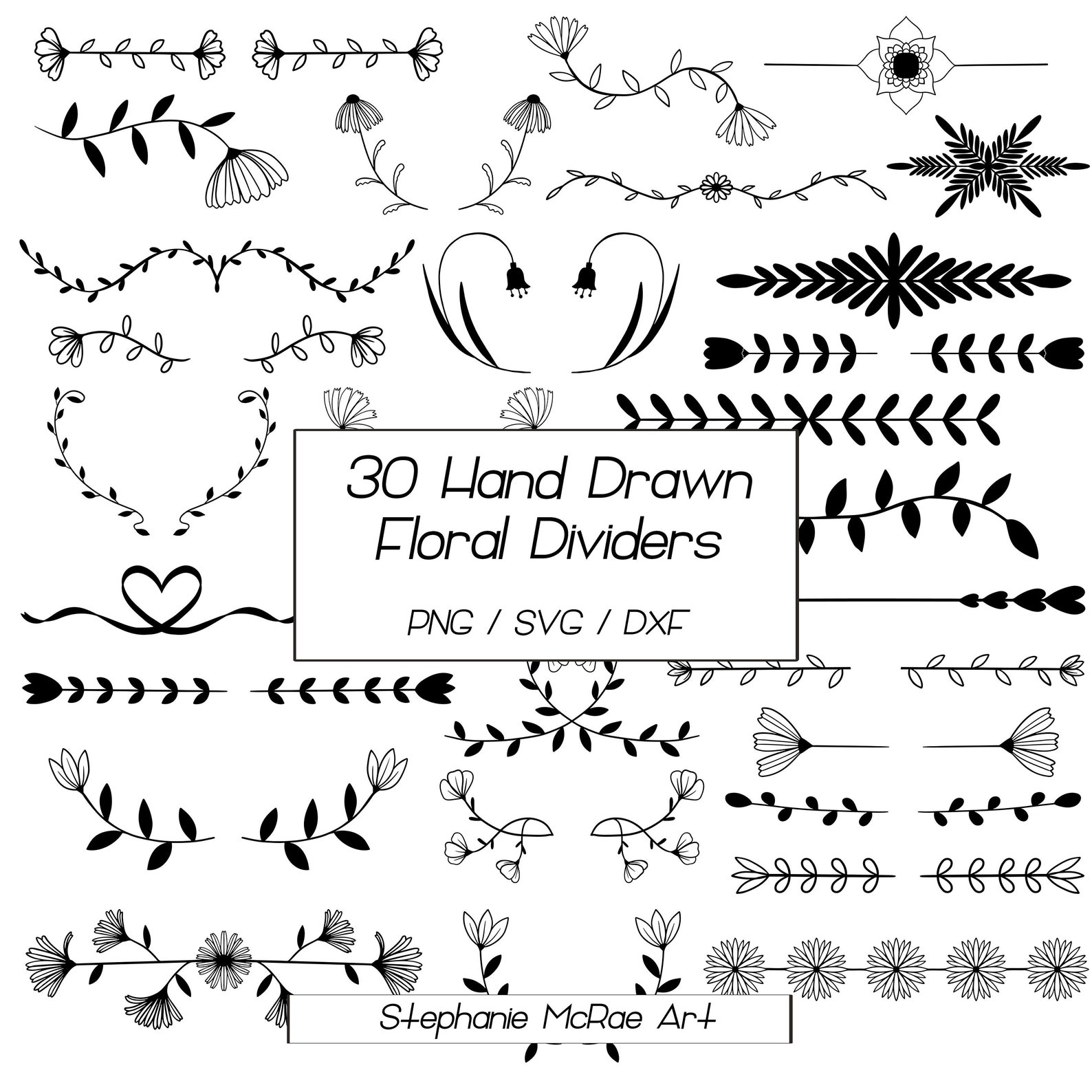 Floral Divider SVG Bundle L SVG Files for Cricut L Commercial - Etsy Canada