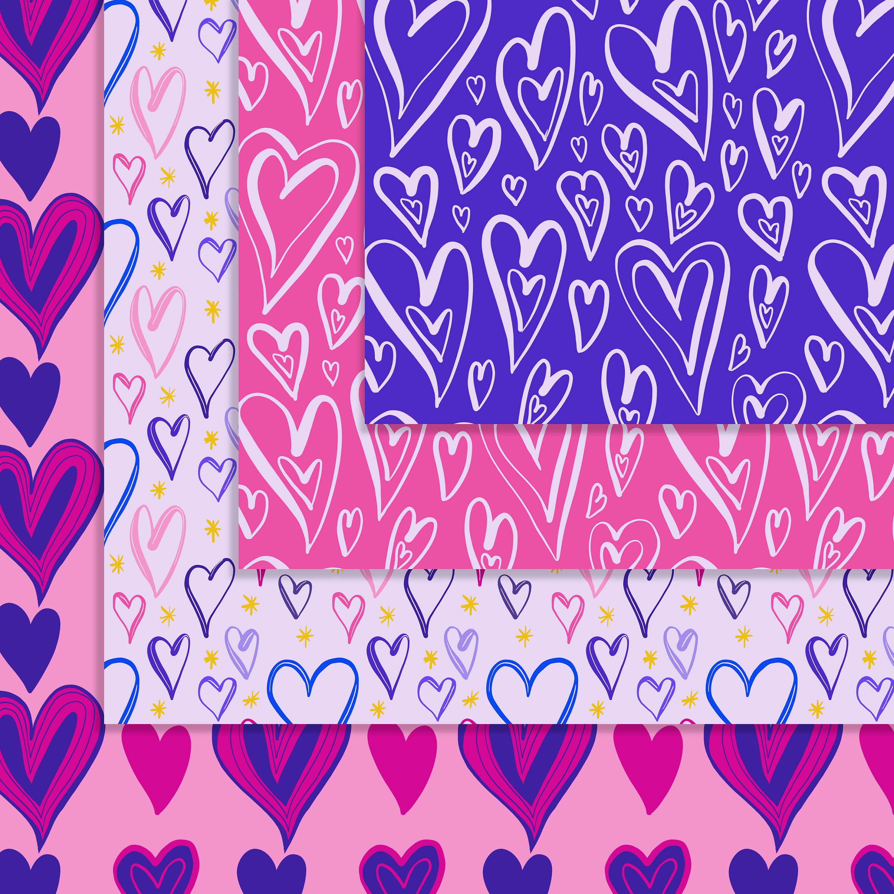 Lotsa Valentine Hearts Digital Paper Commercial Use Digital | Etsy