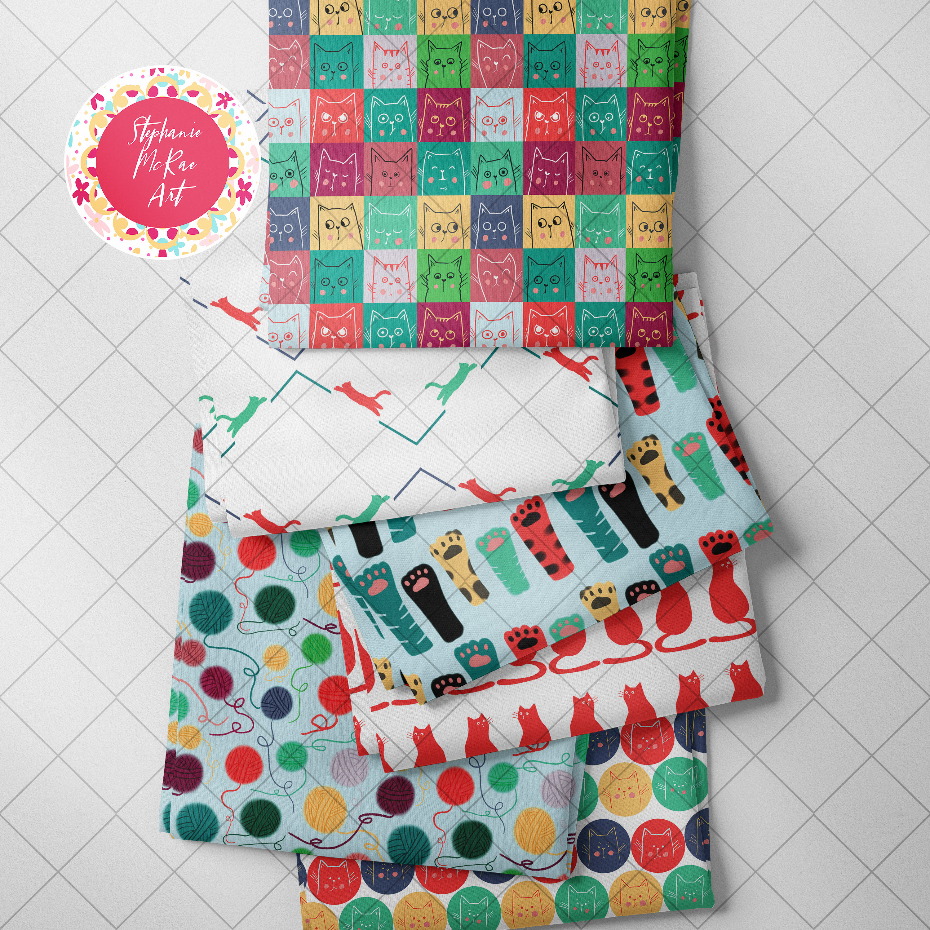 Cat Doodle Digital Paper Pack, Cat Patterns, Doodle Paper Pack, Digital ...