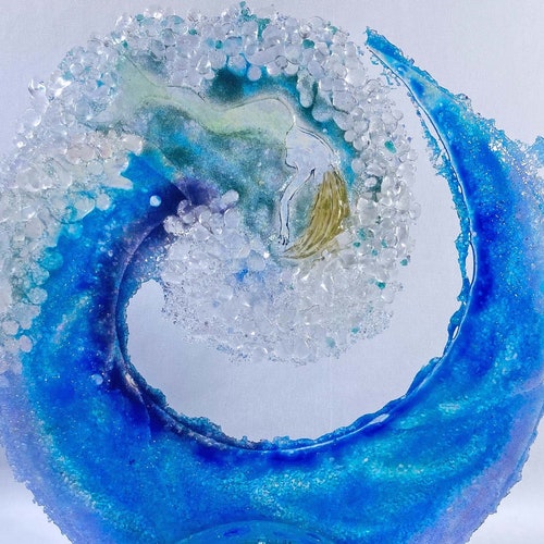 22 Inch Spiral Glass Wave With Glass Stand - Etsy