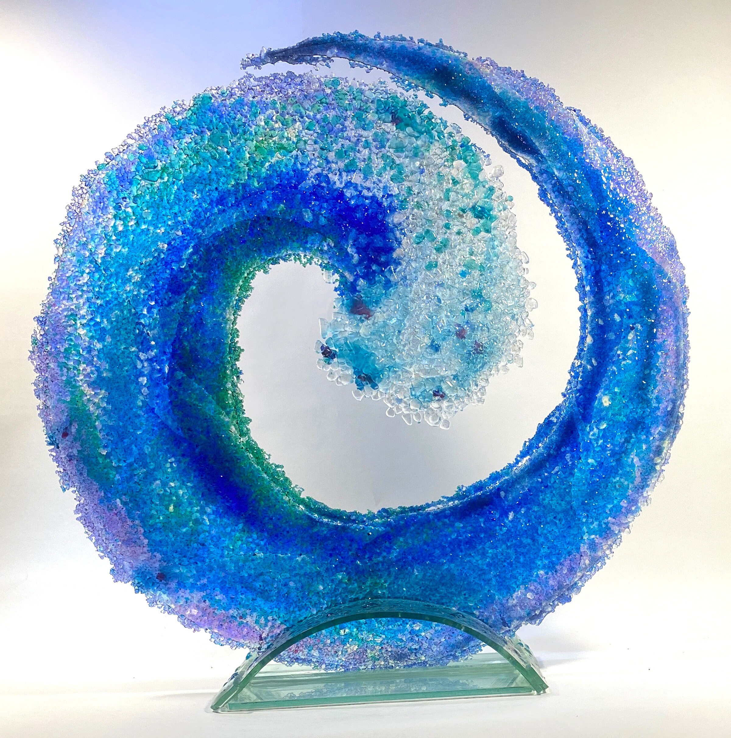 22 Inch Spiral Glass Wave With Glass Stand | Etsy