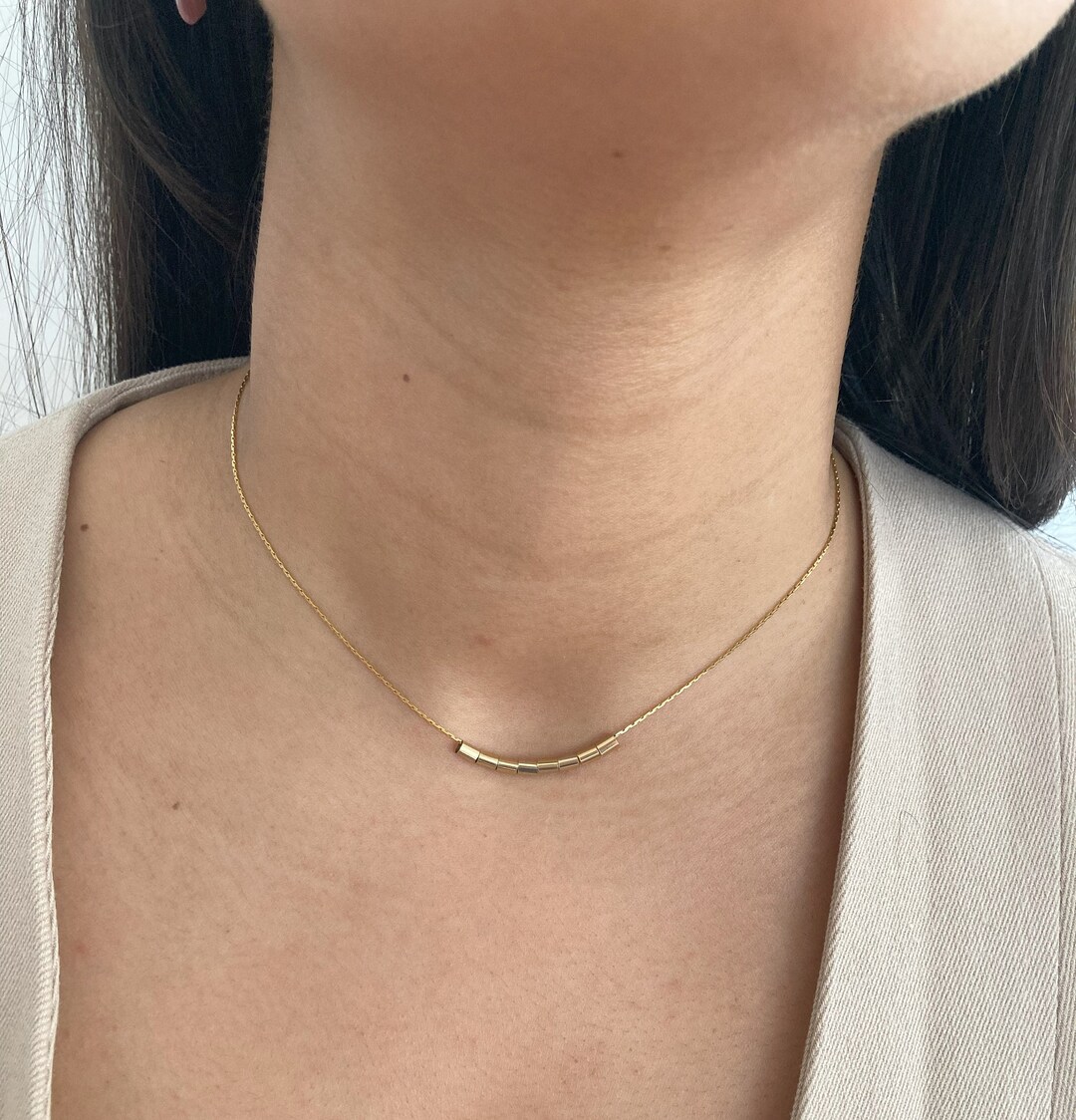 Gold-filled Necklace With Tube Beads, Gift for Her, Everyday Necklace ...