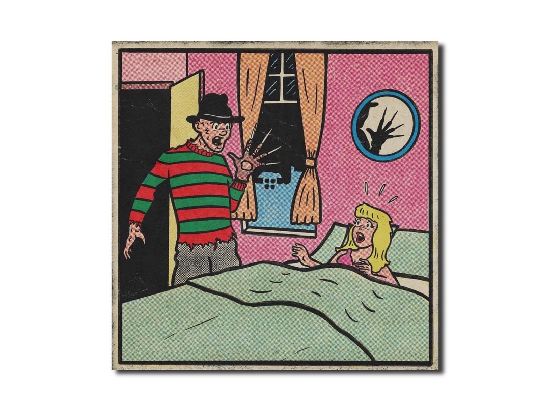Postcard Nightmare on Elm Street Cartoon Strip-style - Etsy