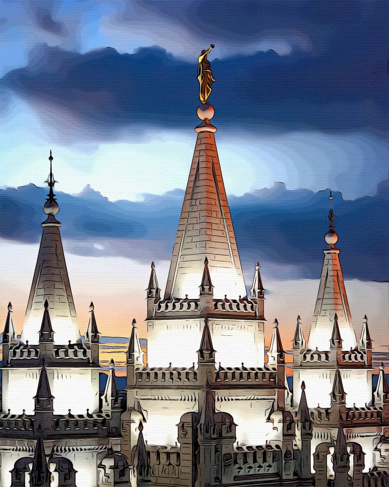Salt Lake City Temple - Instant Digital Photograph - Artistic Rendering ...