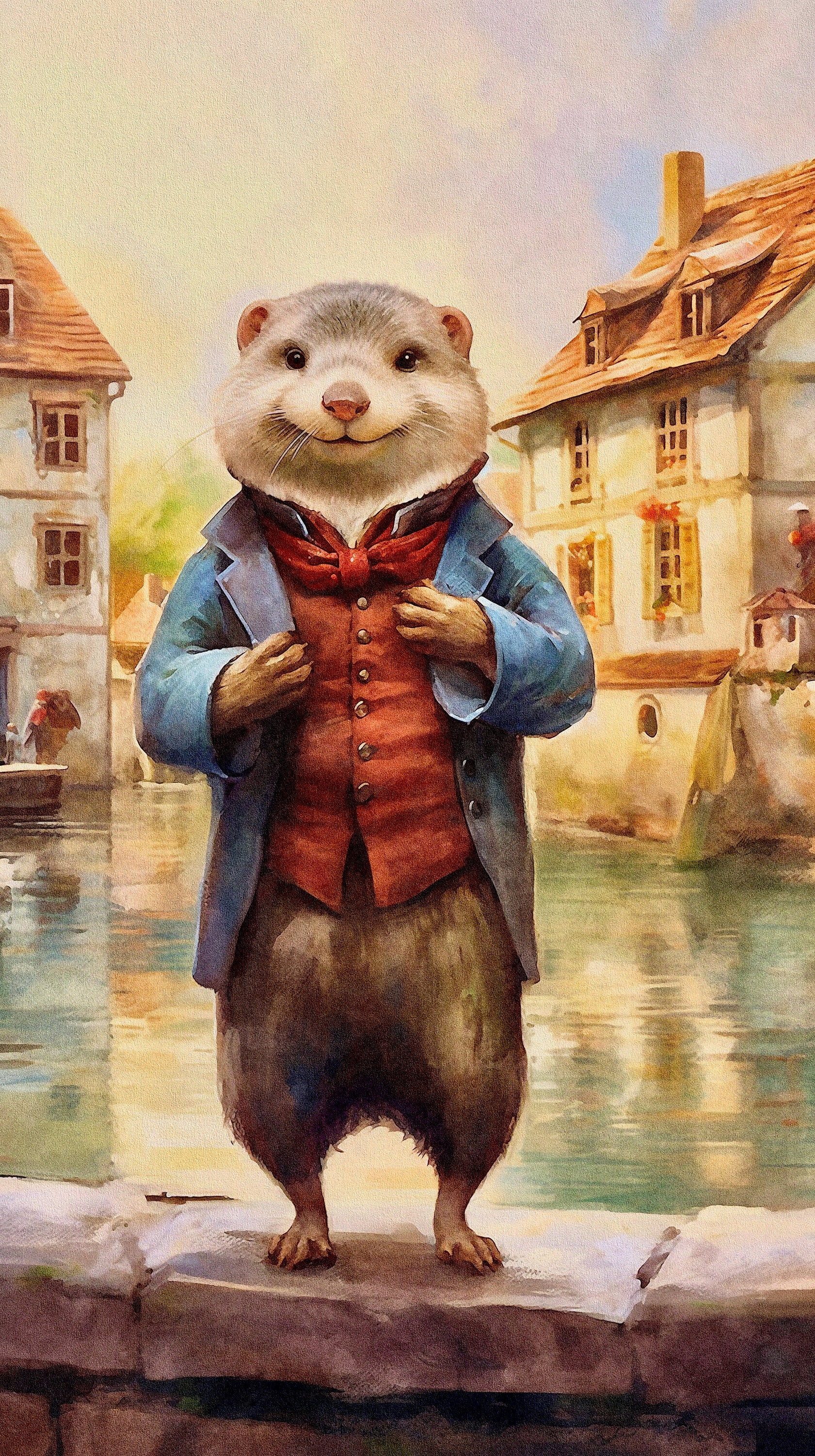 Cute River Otter - Printable Painting - Wildlife Collection - Digital ...