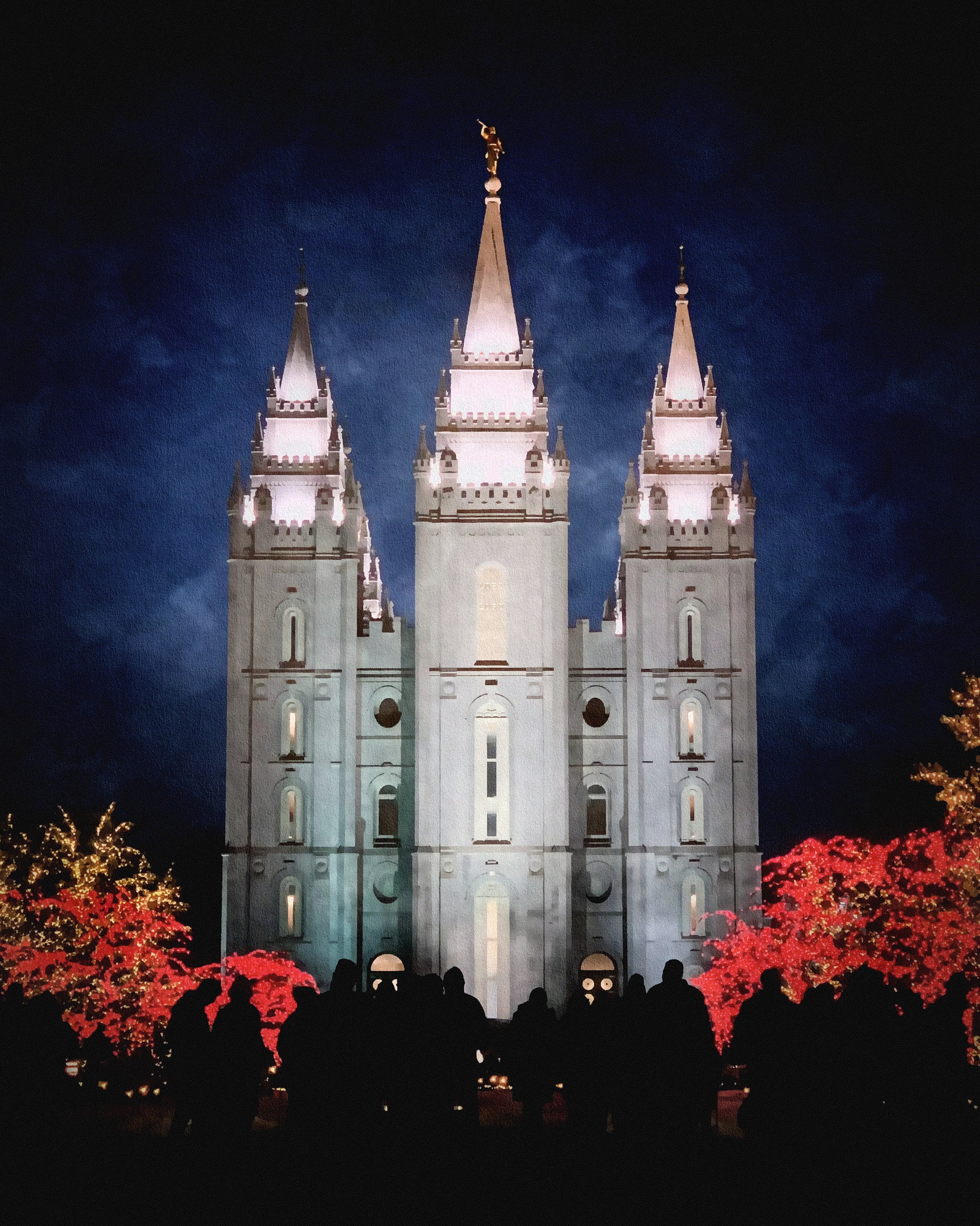 LDS Salt Lake City Temple Art Print, Watercolor and Acrylic Art Style ...