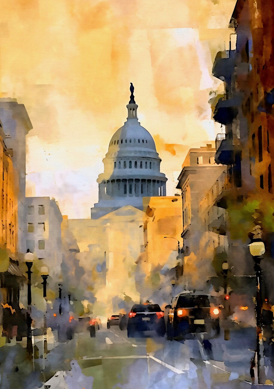 Washington DC Capitol - Printable Painting - American Collection ...