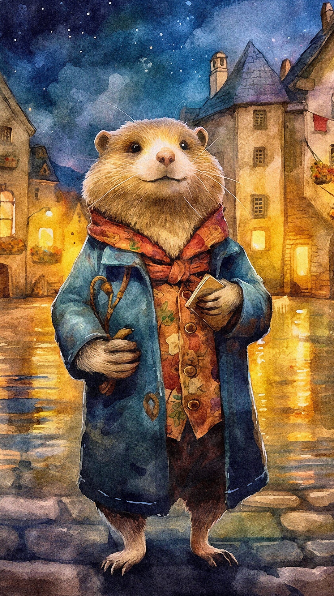 Cute River Otter Printable Painting Wildlife Collection Digital ...