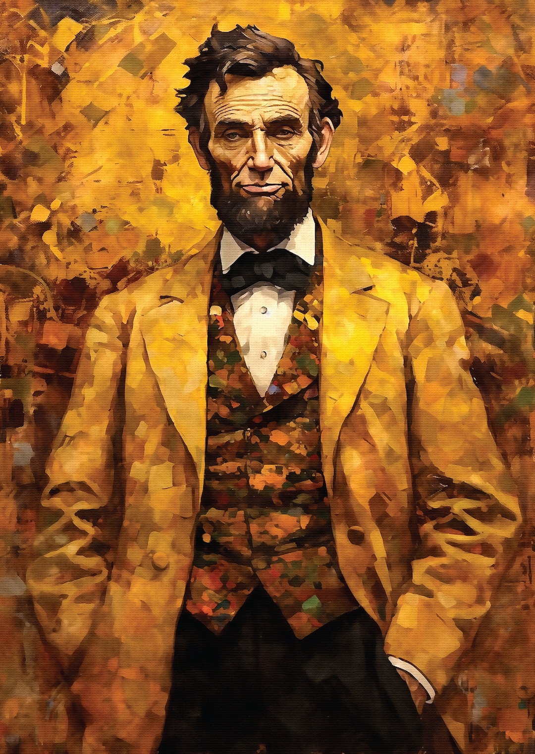 Abraham Lincoln - Printable Painting - American Collection - Digital ...