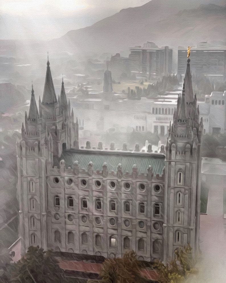 Salt Lake City Temple - Instant Digital Photograph - Artistic Rendering ...