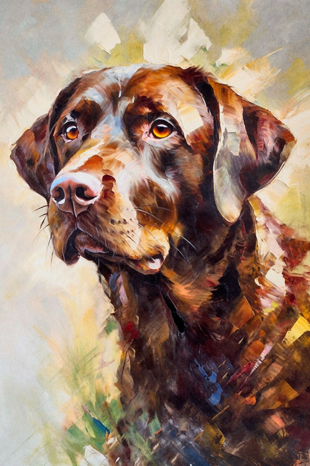 Printable Labrador Retriever Painting Dog Collection Digital Painting ...