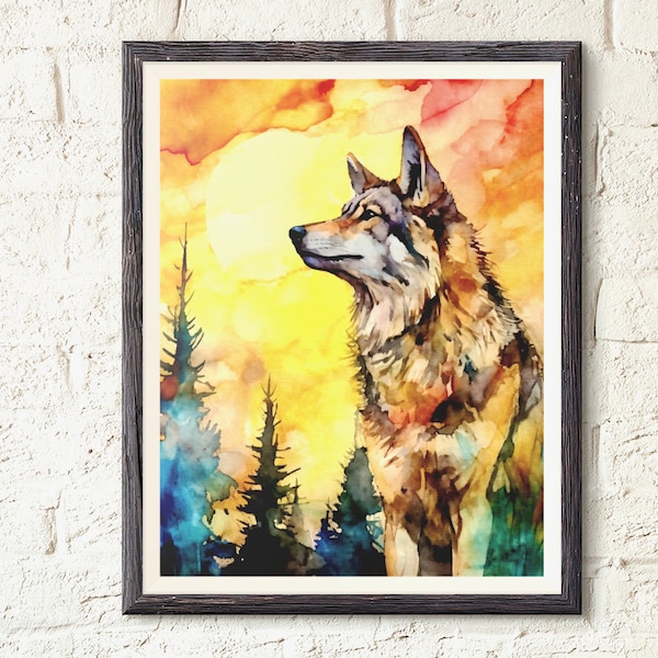 Wolf Painting - Etsy
