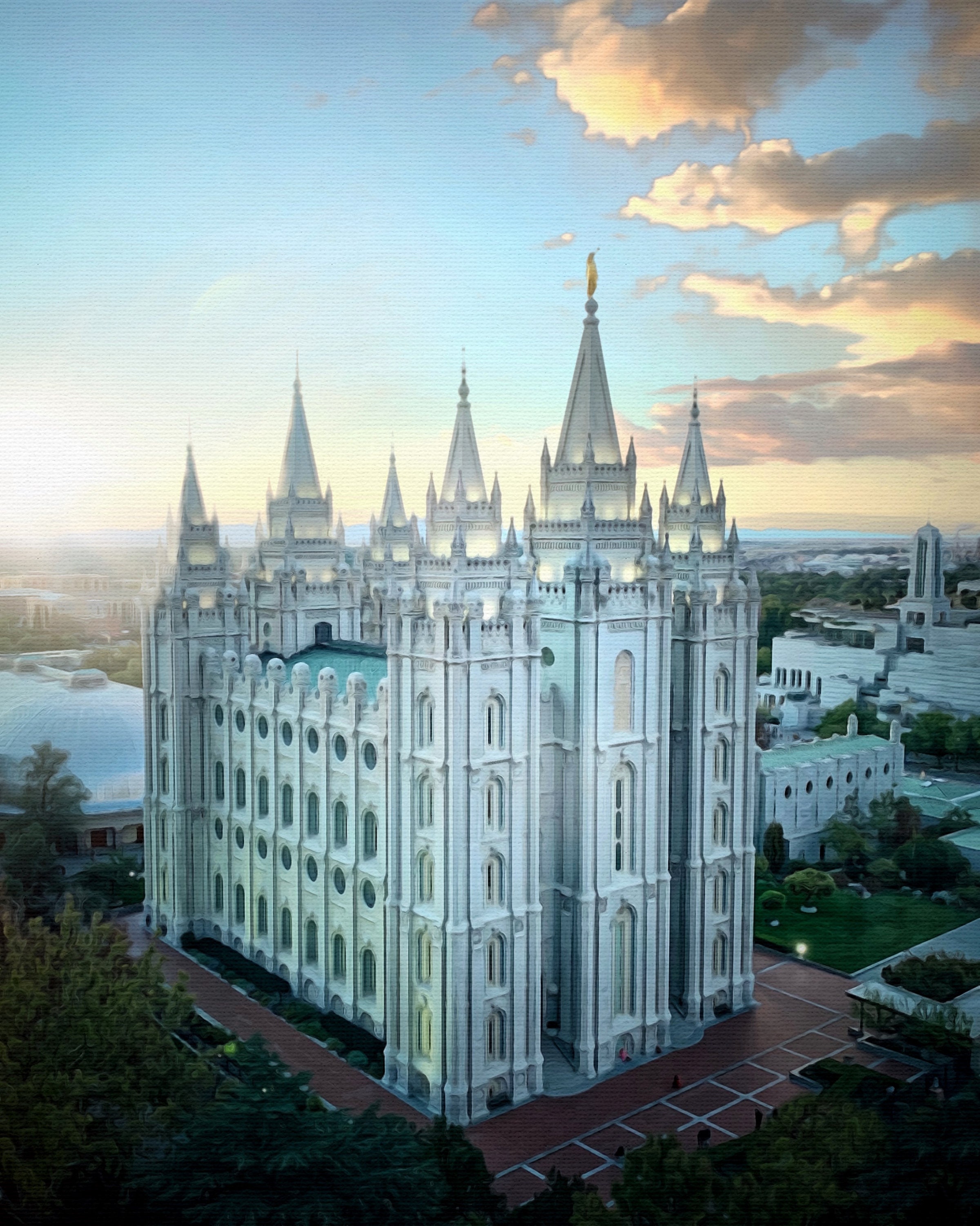 Salt Lake City Temple - Instant Digital Photograph - Artistic Rendering ...
