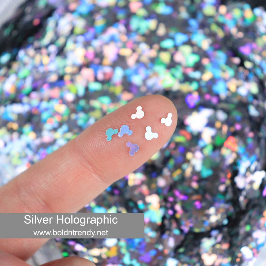 Mouse Glitter Shapes, Holographic Glitter Shapes, Bold N Trendy - Etsy