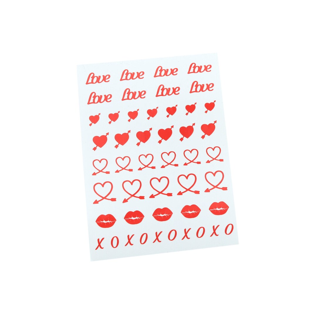 Love Decals/stickers Heart Nail Decals, Lip Nail Stickers, Nail Decals ...